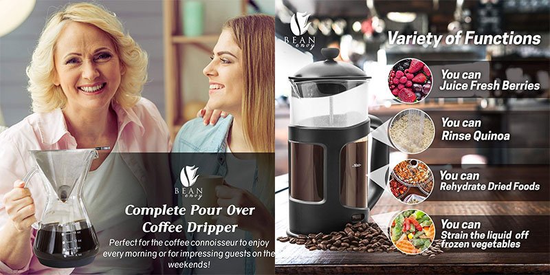 Bean Envy 34 oz French Press Coffee, Espresso and Tea Maker Review ...